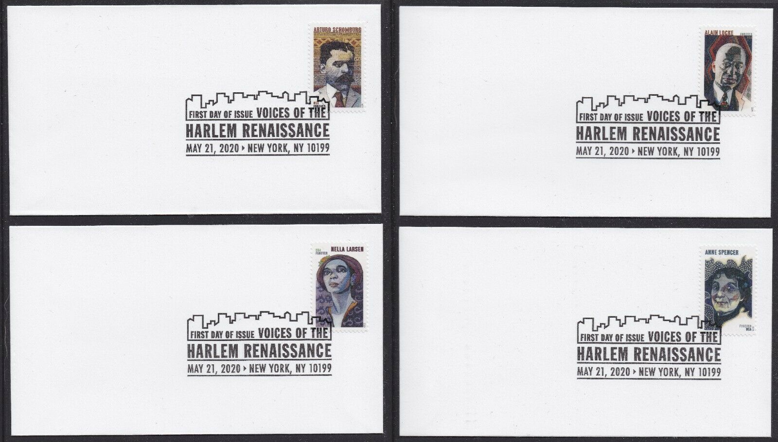 US 5471-5474 Voices of the Harlem Renaissance (set of 4) BWP FDC 2020 ...