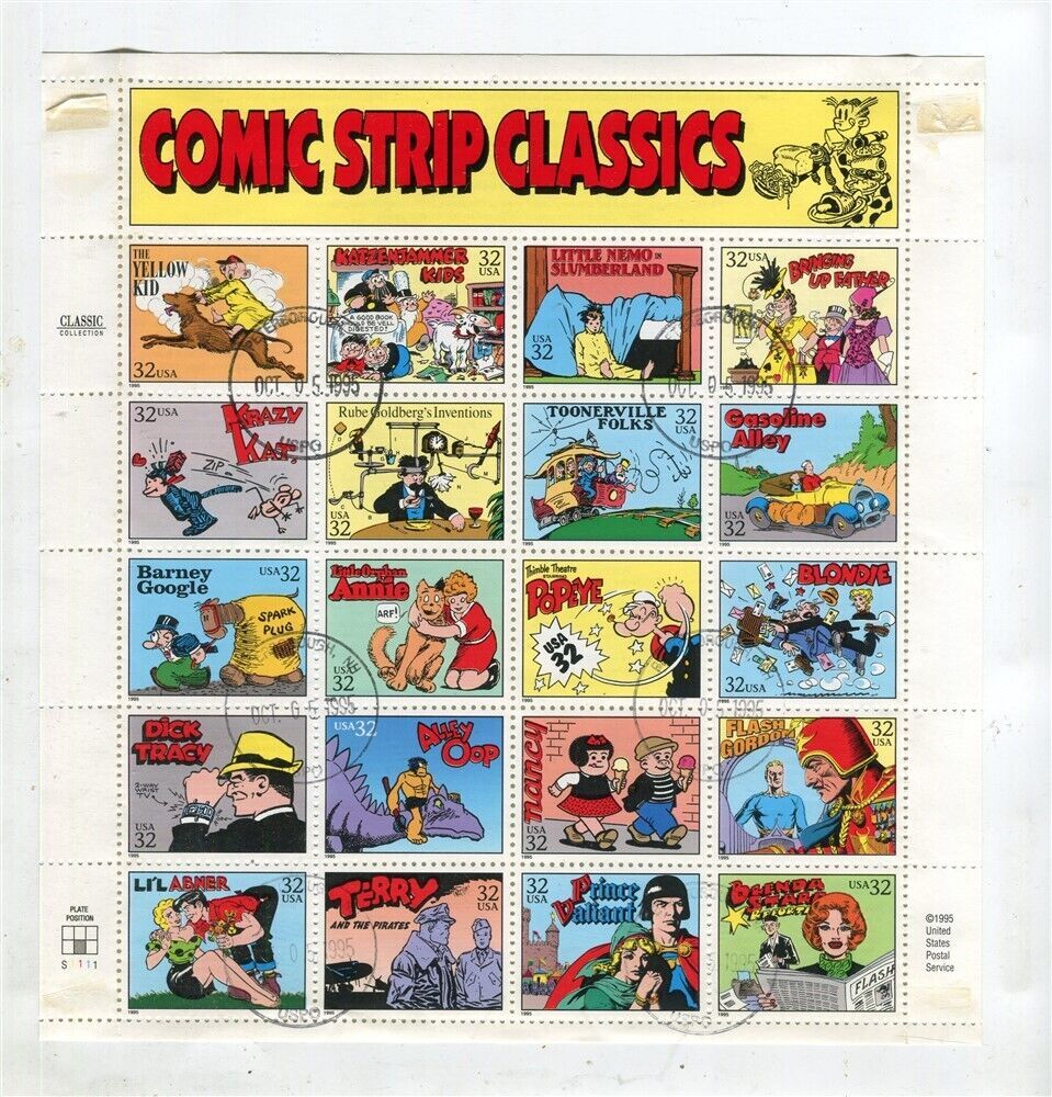USA; 1990s COMPLETE FULL Special SHEET CTO but FULL GUM, Comic Strip ...