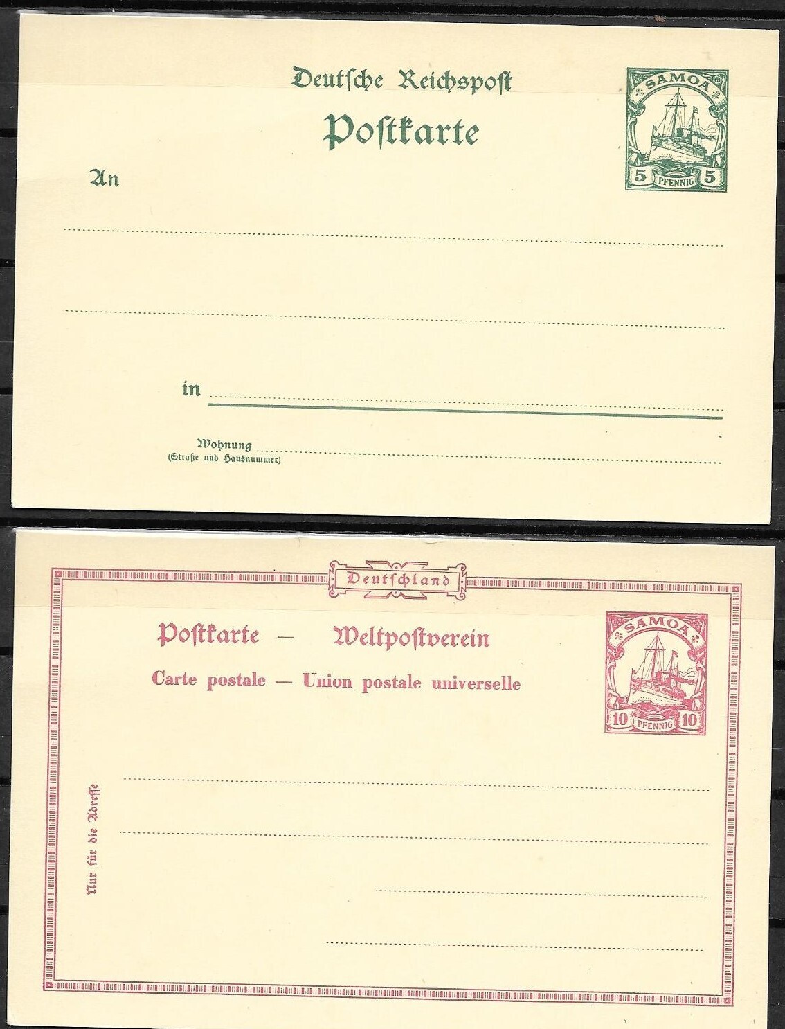 Germany-Samoa-1901, Sc#58-59, MNH. 2 Very Clean Postcards. | Europe ...