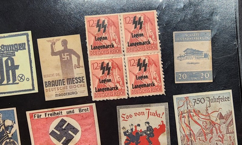 Nazi Germany Third Reich stamps Vignettes collection set WW2 WWII ...