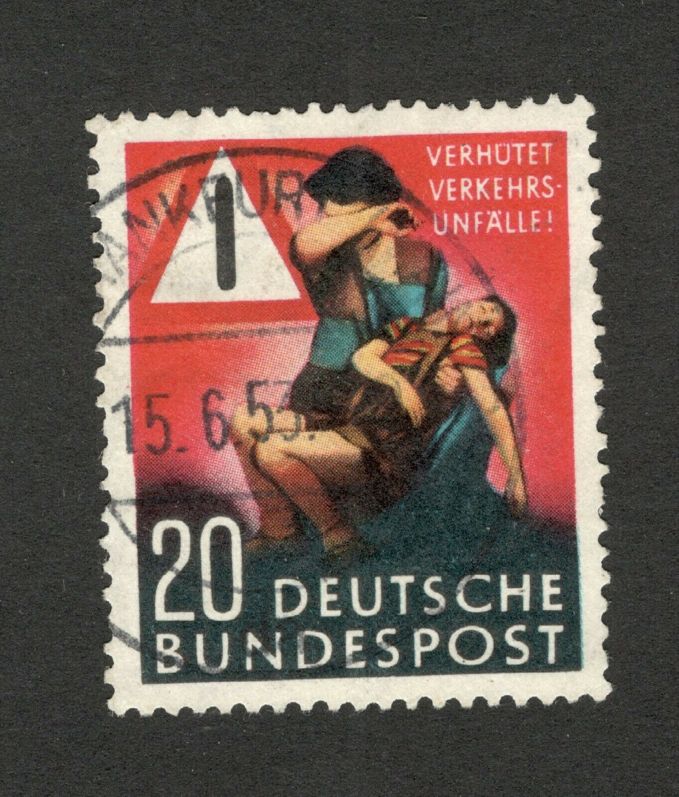 GERMANY - USED STAMP - Road Safety Campaign stamp - 1953. | Europe ...
