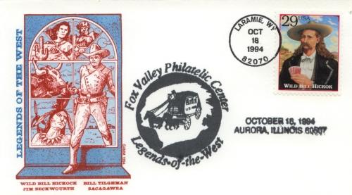 1994 Legends of the West - W B Hickok(Scott 2869o) Gamm U/O | United ...
