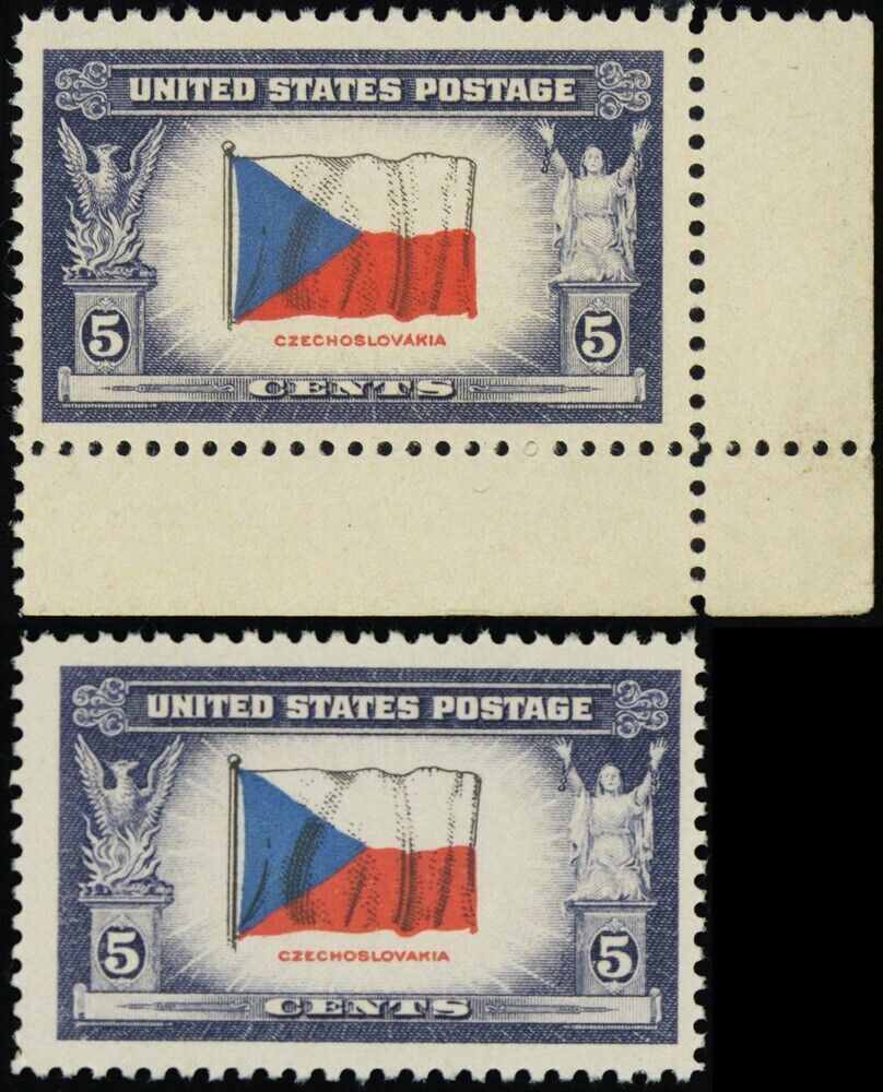 910b, Reverse Printing of Flag Colors VF NH With Normal Stamp -- Stuart ...