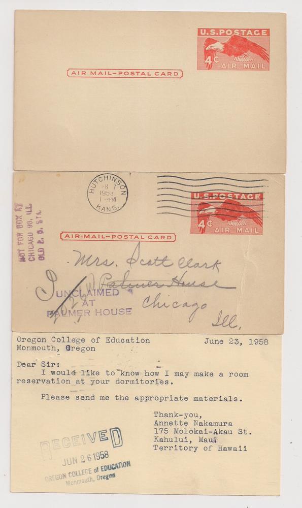 4c Air Postal Card #UXC1 3 incl REA AIR EXPRESS AD +Hawaii + | United ...