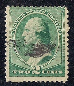213 2 cent Washington, Green Stamp used F | United States, General ...