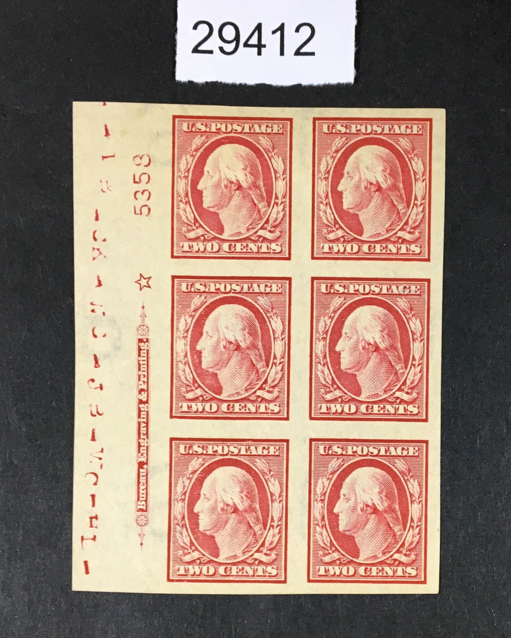 US Stamps # 384 Plate Block Mint OG H $130 LOT #29412 | United States ...