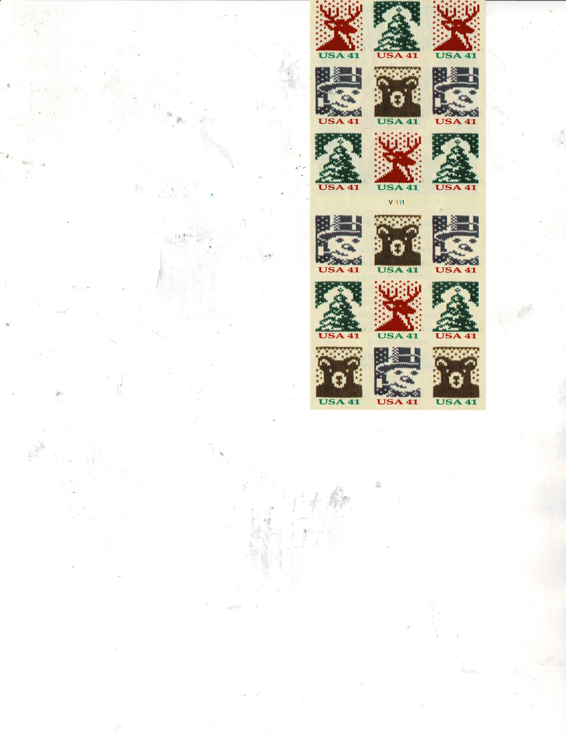 Christmas Knits 41c US Postage ATM Booklet of 18 stamps #4215-18b VF ...