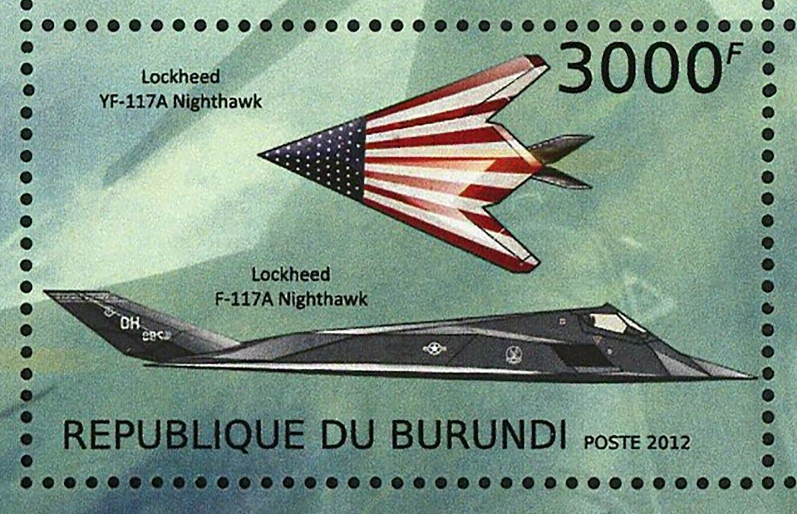 Military Aircraft Stamp Boeing B-52H Stratofortress Boeing Bop S/S MNH ...