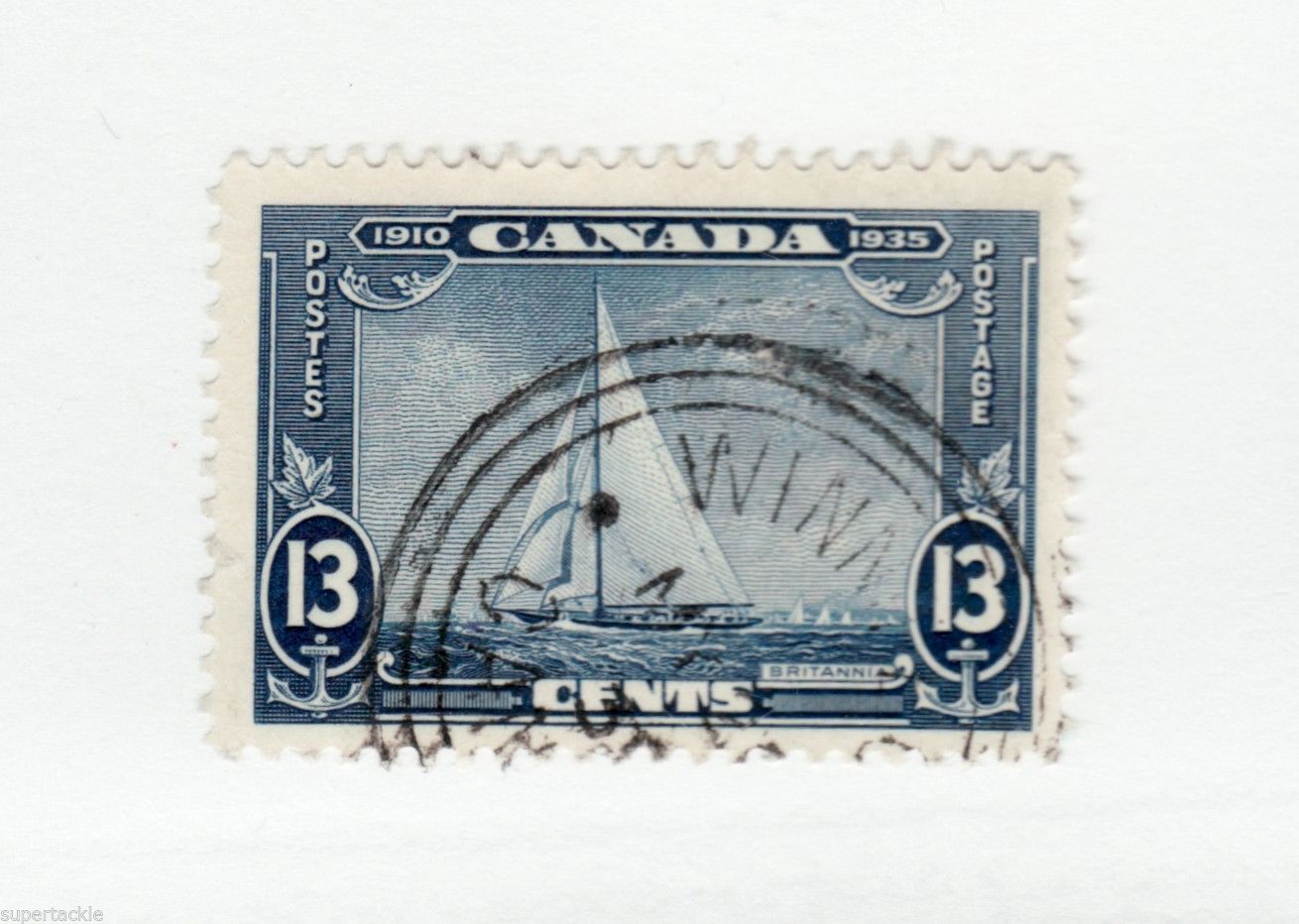 Canada 1935 #216 ** MNH F 13 cent Winnipeg cancel - Royal Yacht ...