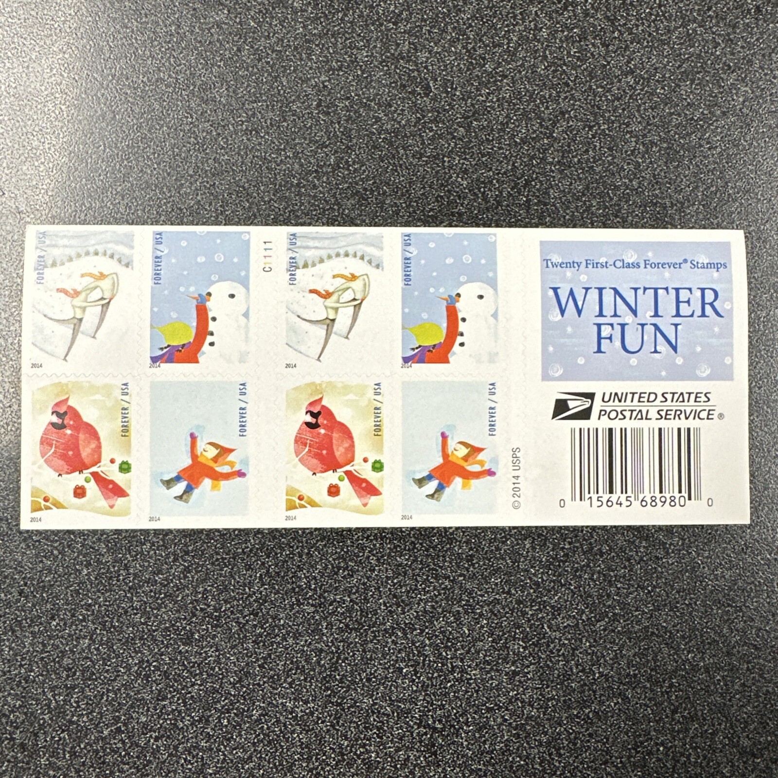 #4937-40 Winter Fun Christmas Forever Stamp Booklets Of 20 | United ...