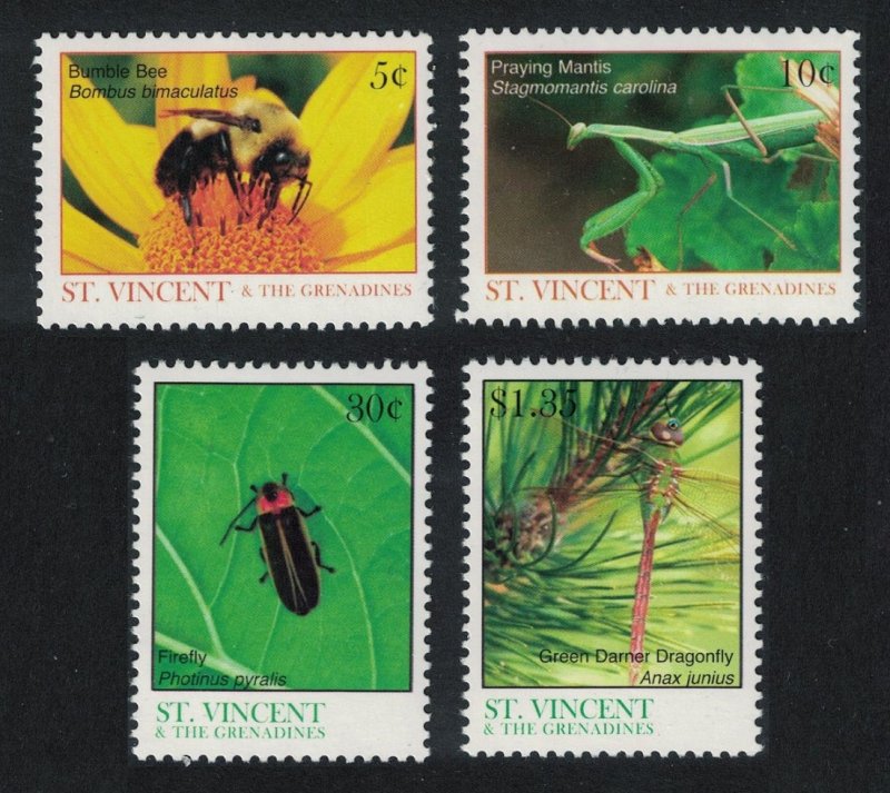 St. Vincent Bumblebee Mantis Firefly Dragonfly Insects 4v 2007 MNH SG ...