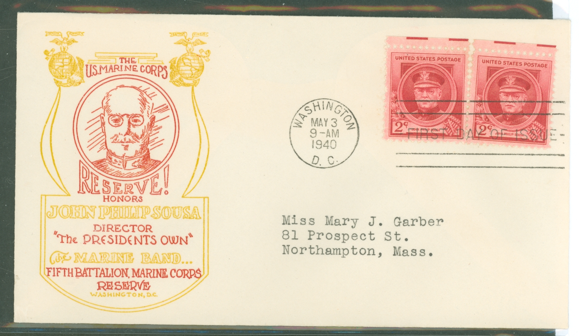 US 880 1940 2c john philip sousa, musician, famous american series pair ...