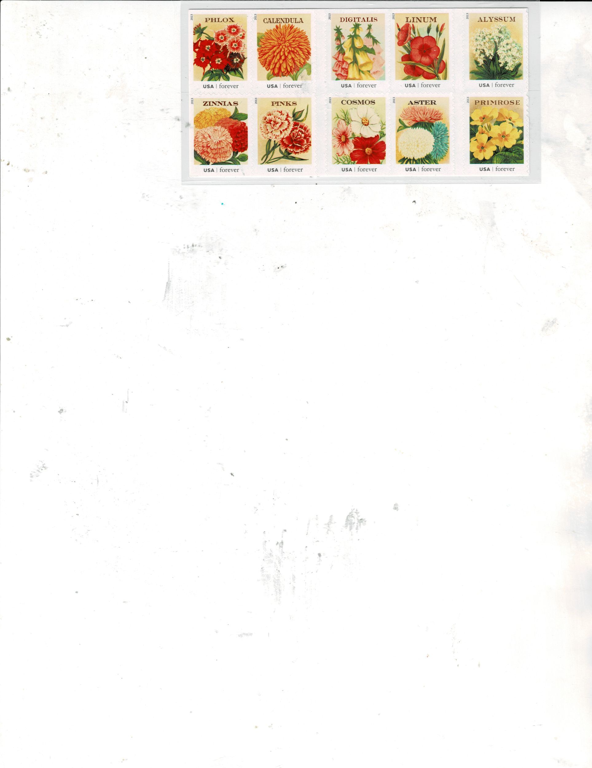 Vintage Seed Packets Forever US Postage Block of 10 stamps 4754-63 VF ...