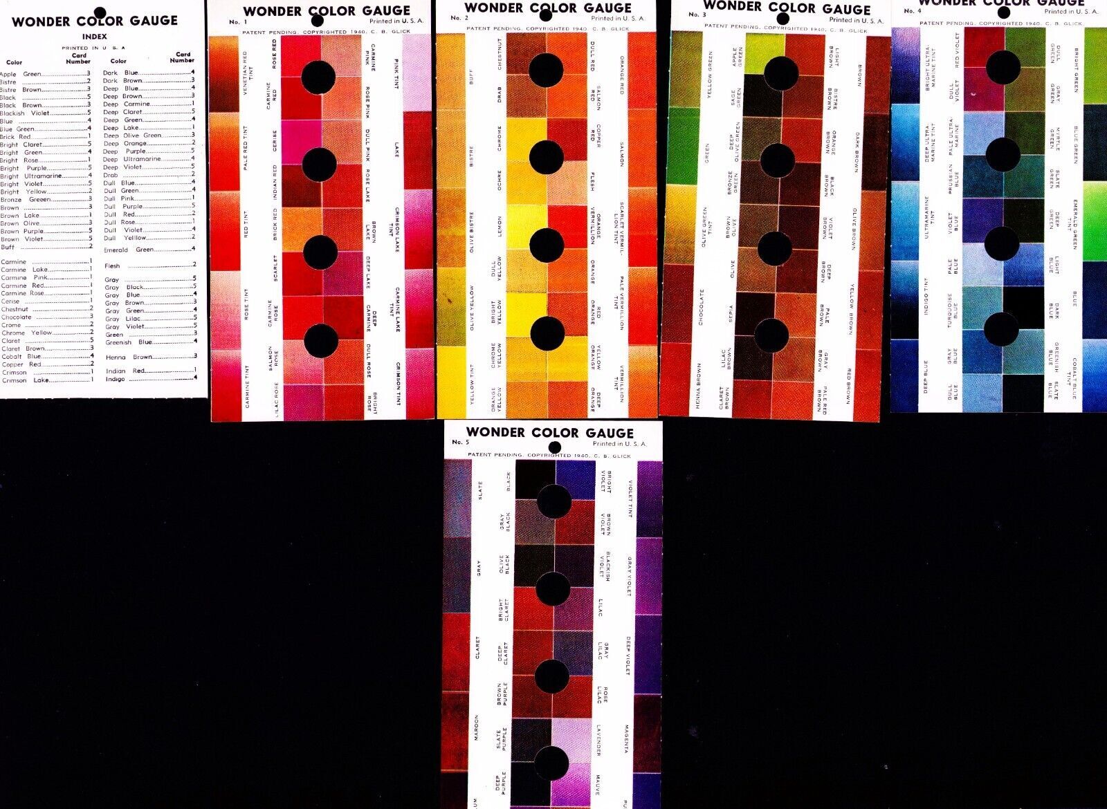 Vintage WONDER COLOR GAUGE / Variations In Stamp Colors, Tints ...