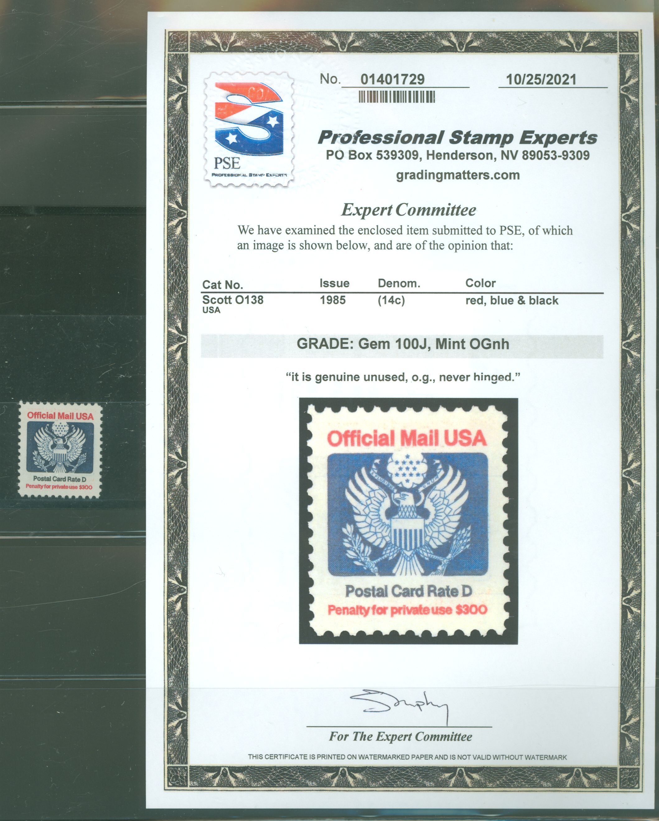 United States #O138 Mint (NH) Single | United States, Officials Stamp ...