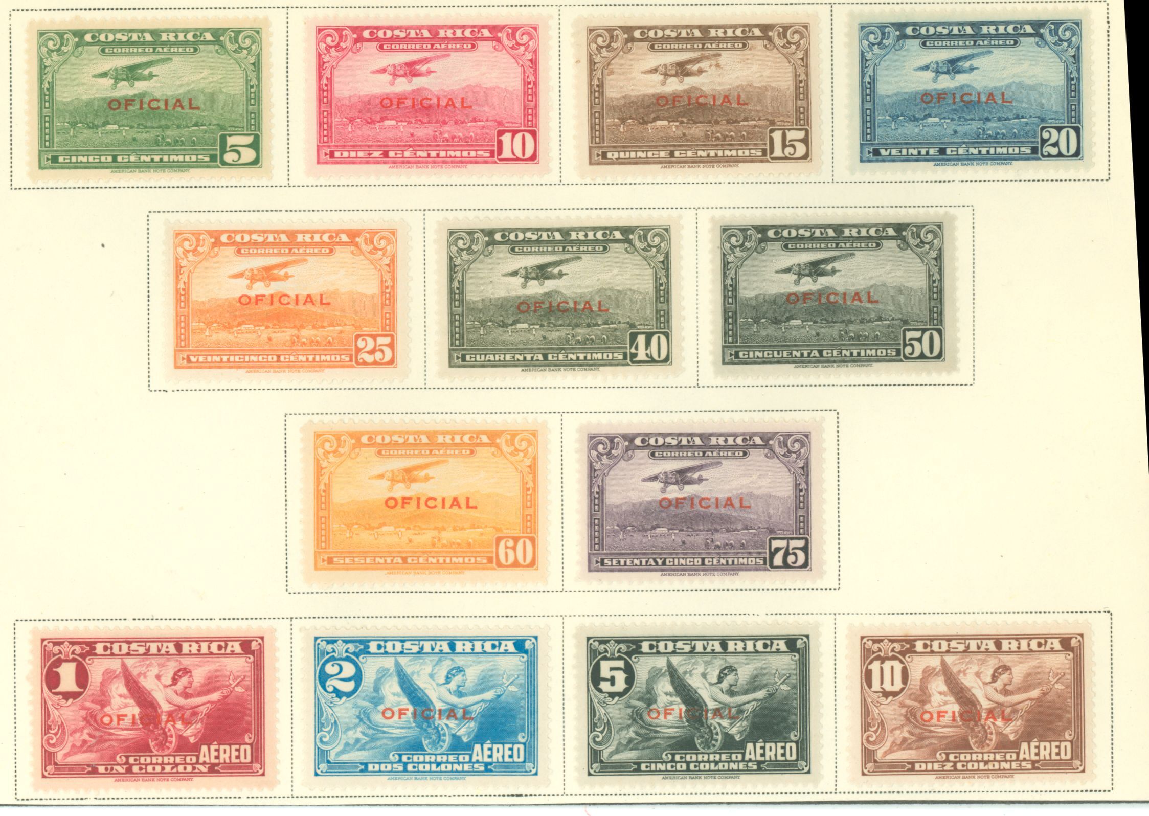 Costa Rica #CO1-13 Single (Complete Set) | Central & South America ...