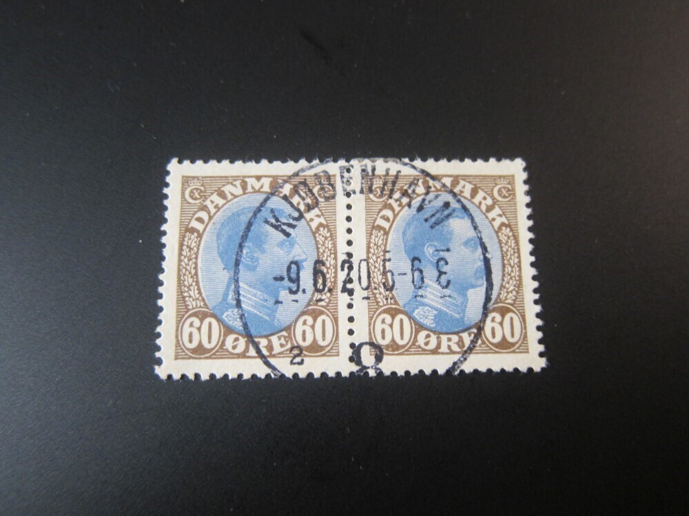 Denmark 1919 Sc 123 pair FU | Europe - Denmark, General Issue Stamp ...