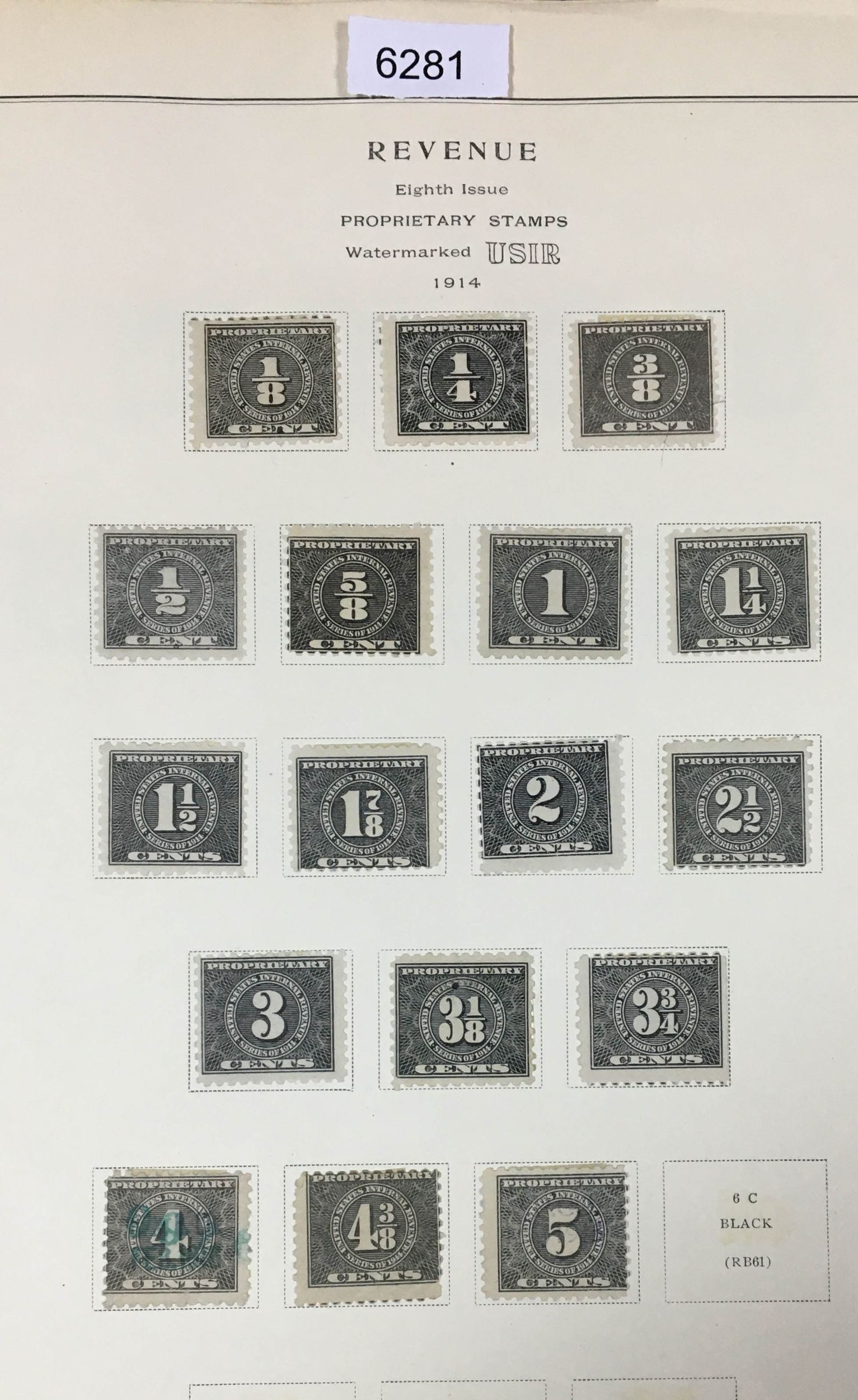 US 1898-1935 *155* Revenue Stamps Used/Mint Collection LOT #K 6281 ...
