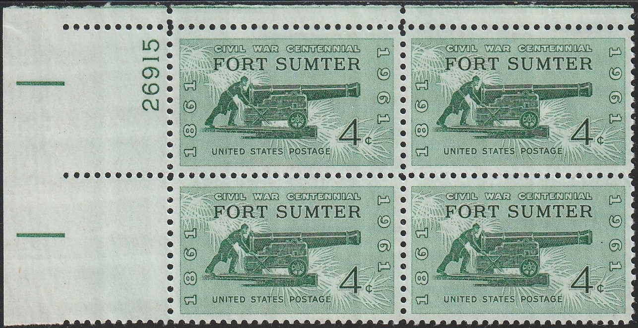1178 MNH UL PB(4) Civil War Centennial - Sea Coast Gun of 1861 at Fort ...