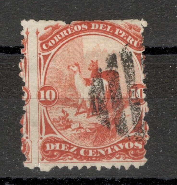Peru - Used Stamp, 10 C - Llamas - Error -Moved Perforation - 1867 ...