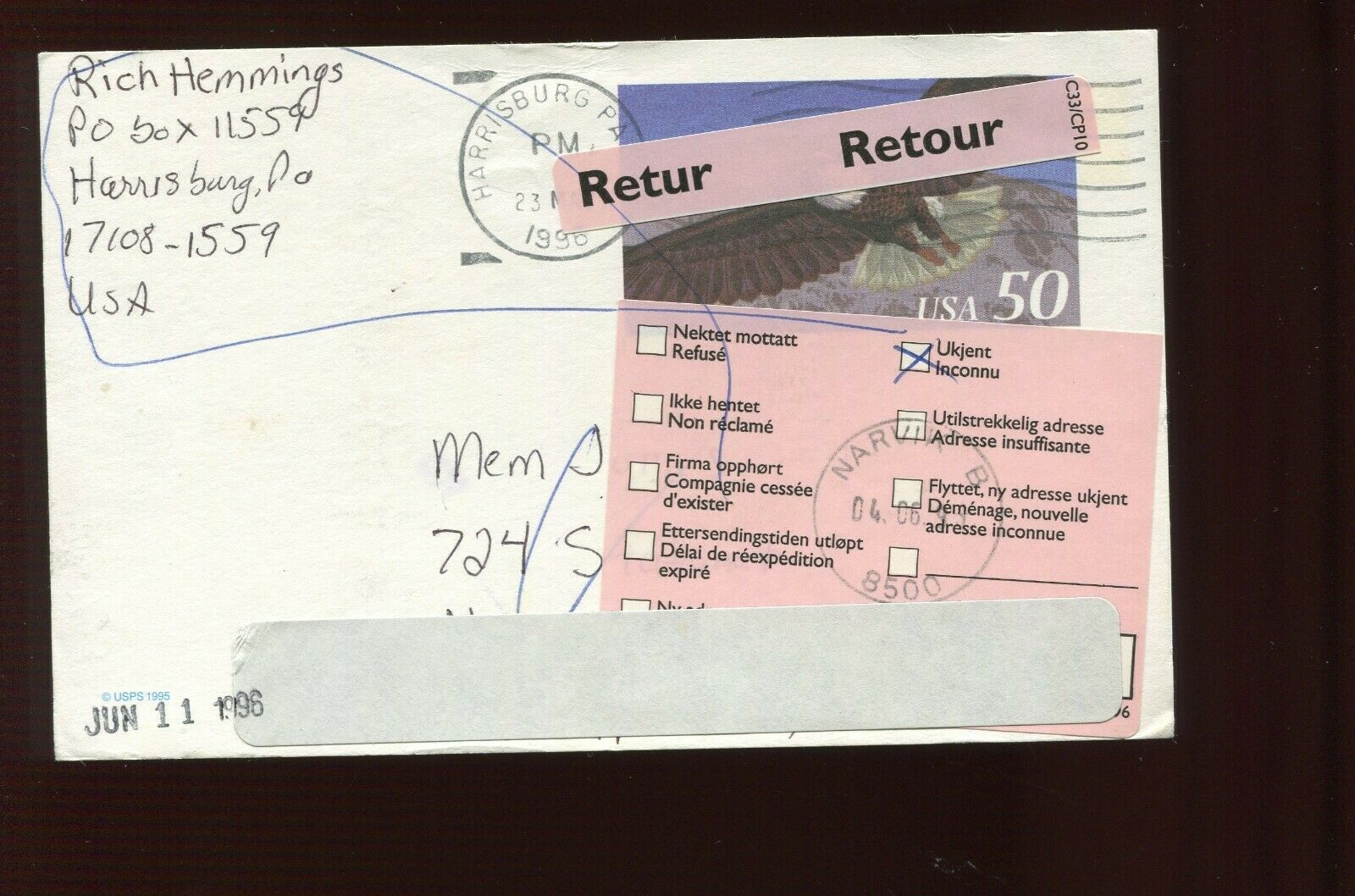 Ux219A Used International Postal Card to Narvik Norway With Retur ...