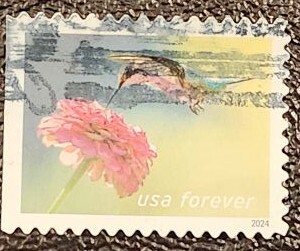US Scott # 5847; used (68c) Hummingbirds from 2024; XF centering; off ...