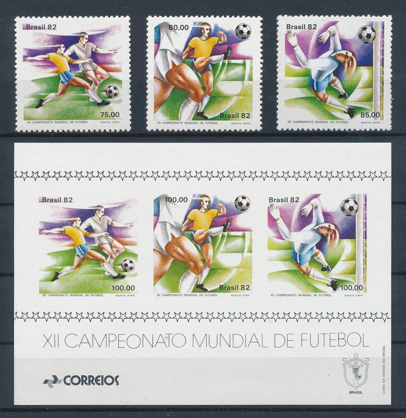 [112463] Brazil 1982 World Cup football soccer Spain with Sheet MNH ...