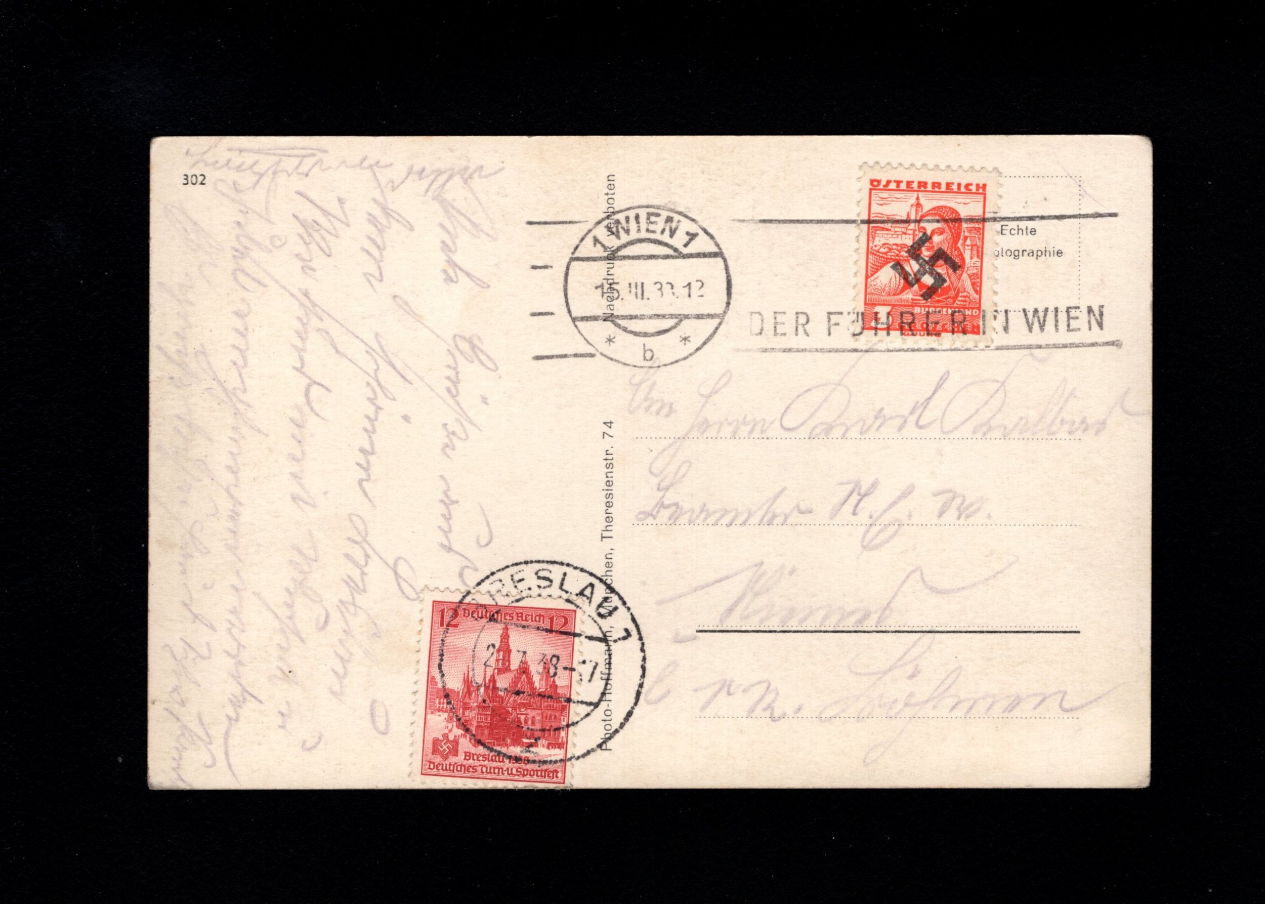 Germany Hitler Anschluss Wien Enters Austria Posted Breslau 1938 ...