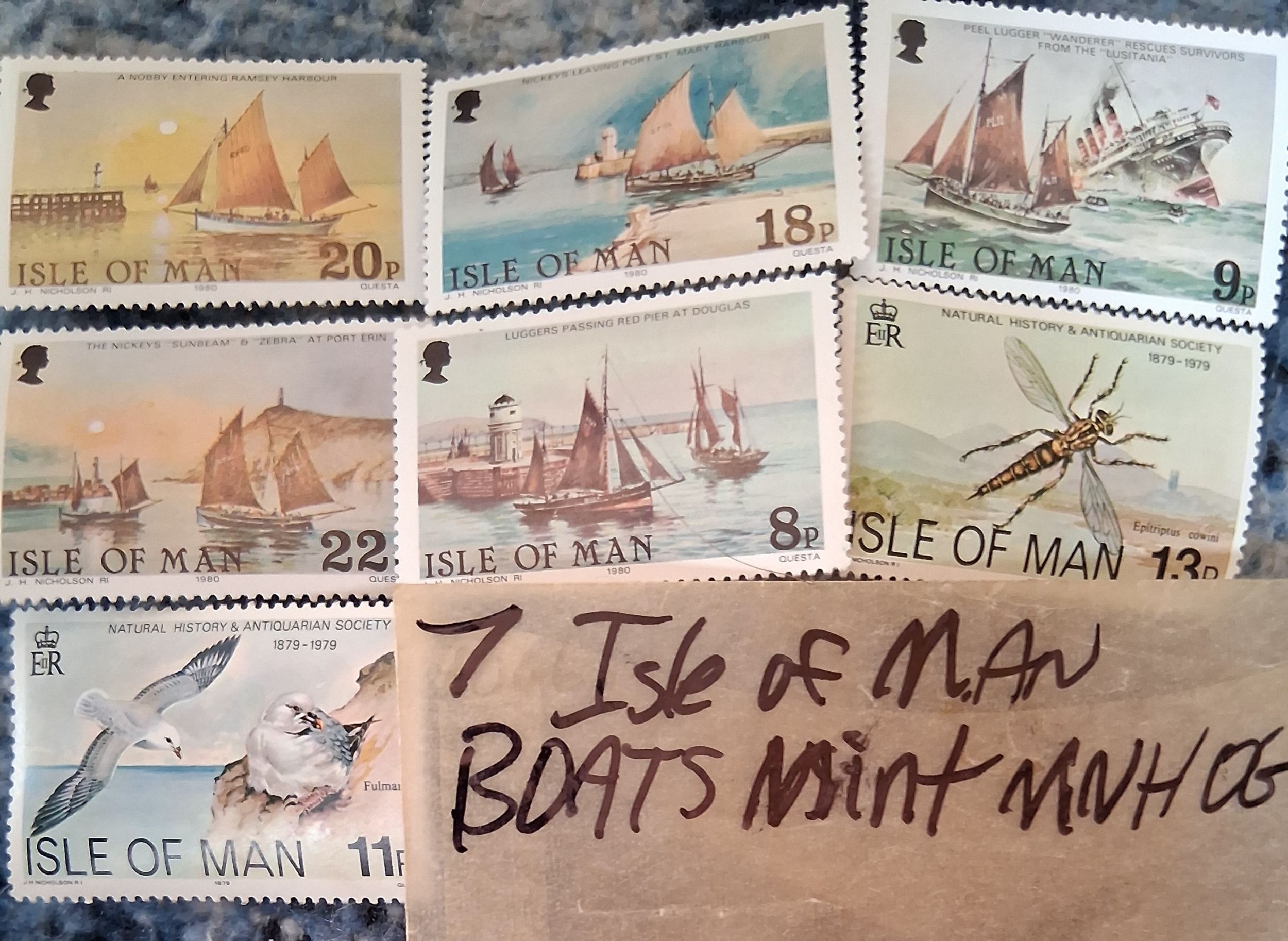 7 ISLE of MAN BOAT Stamps WW Worldwide Foreign Unsearched Used XF Lot ...