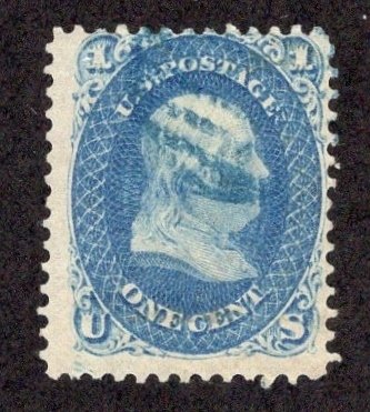 US #63 Blue Cancel One Cent Franklin AVG/U ~jm-1706 | United States ...