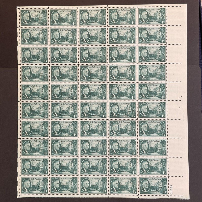 1945 sheet of postage stamps, 1-cent Roosevelt, Sc# 930 | United States ...