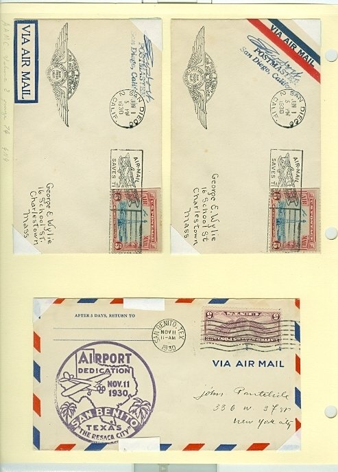 US 1930 LOT of (11) Very Nice First Flight & Historic Airmail Covers ...