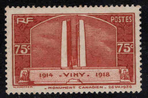 France Scott 311 MH* WW1 Canadian war memorial stamp perf tips toned at ...
