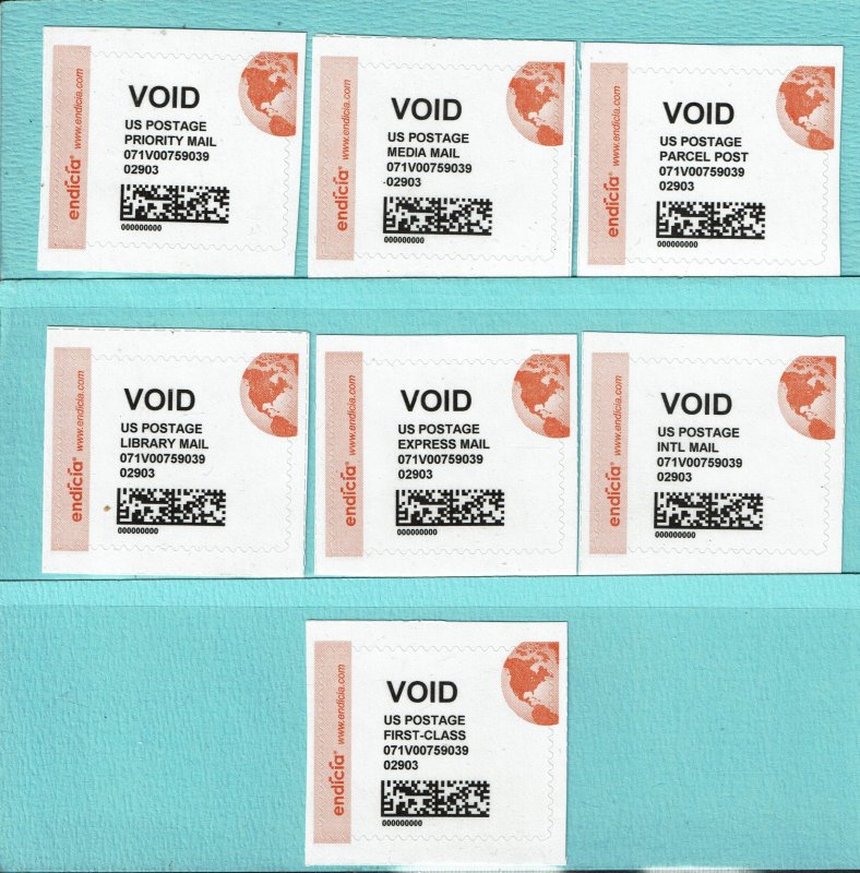 Personal Computer postage 1CVP107 a complete set of 7 stamps "Globe ...