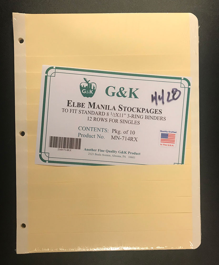 Elbe Manila Stockpages 10-12 row / 3-ring binder type ~ 4428 / HipStamp