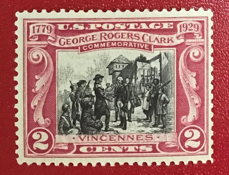 1929 US Scott 651 unused 2 cent Surrender of Fort Sackville Lot 1107 ...