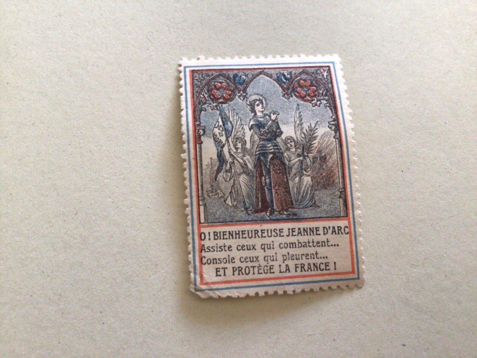 France Joan of Arc patriotic Propaganda WW1 1914 Cinderella stamp ...