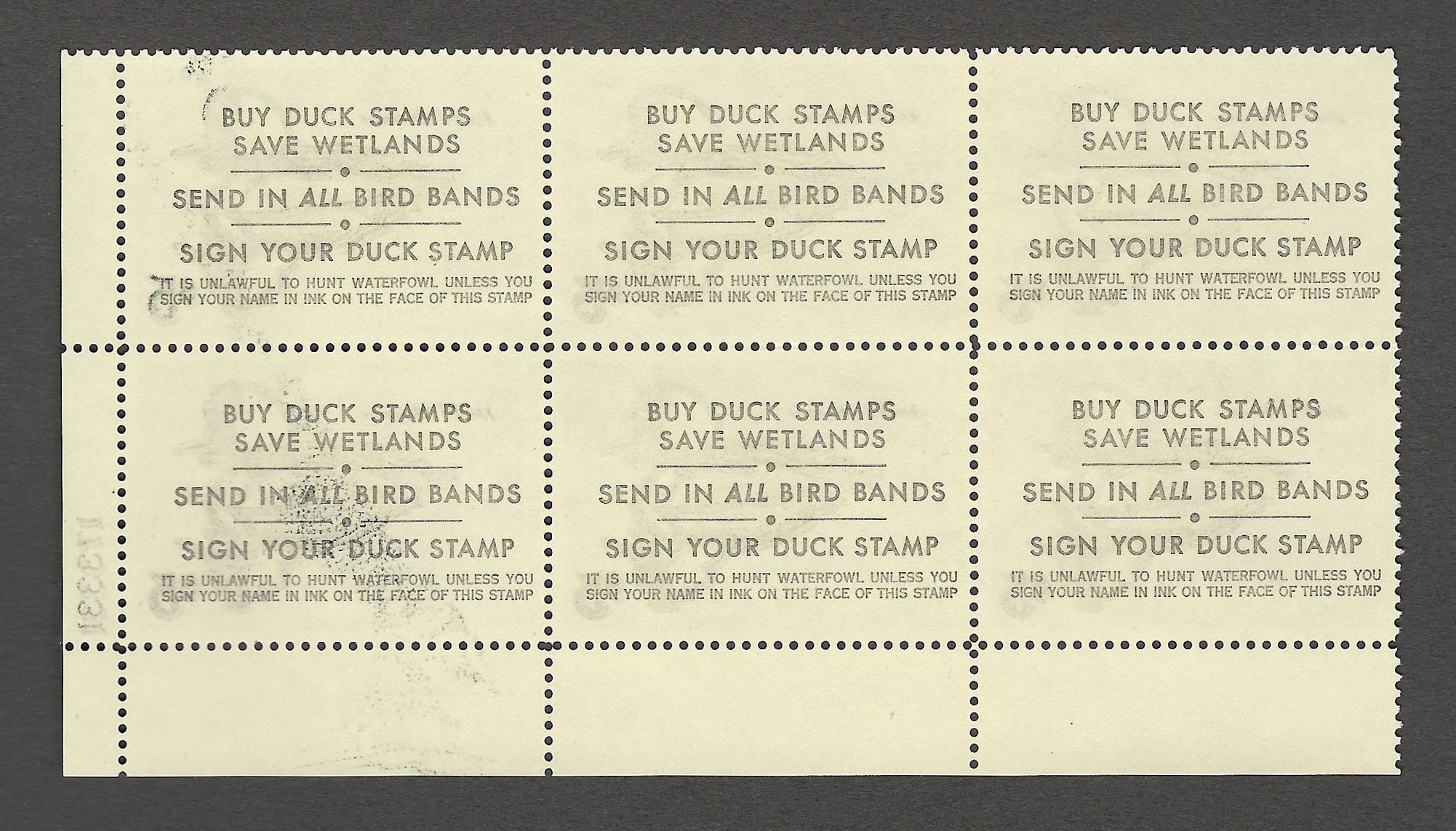 RW45 US Duck Stamp Plate # Block of 6 MNH OG F-VF | United States, Duck ...