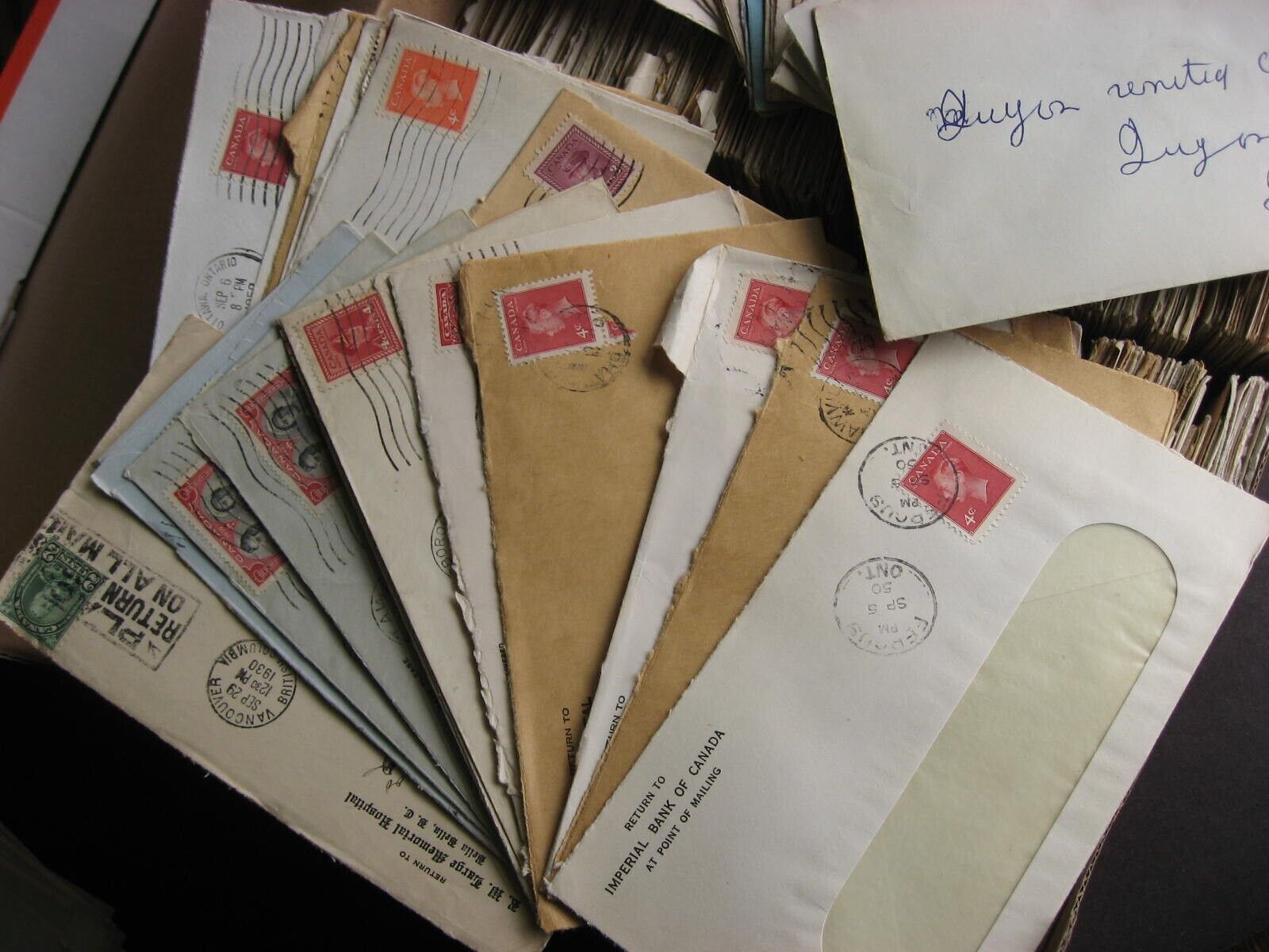 Canada bankers box covers 2,025 1940s to 1950s era many opened 3 sides ...