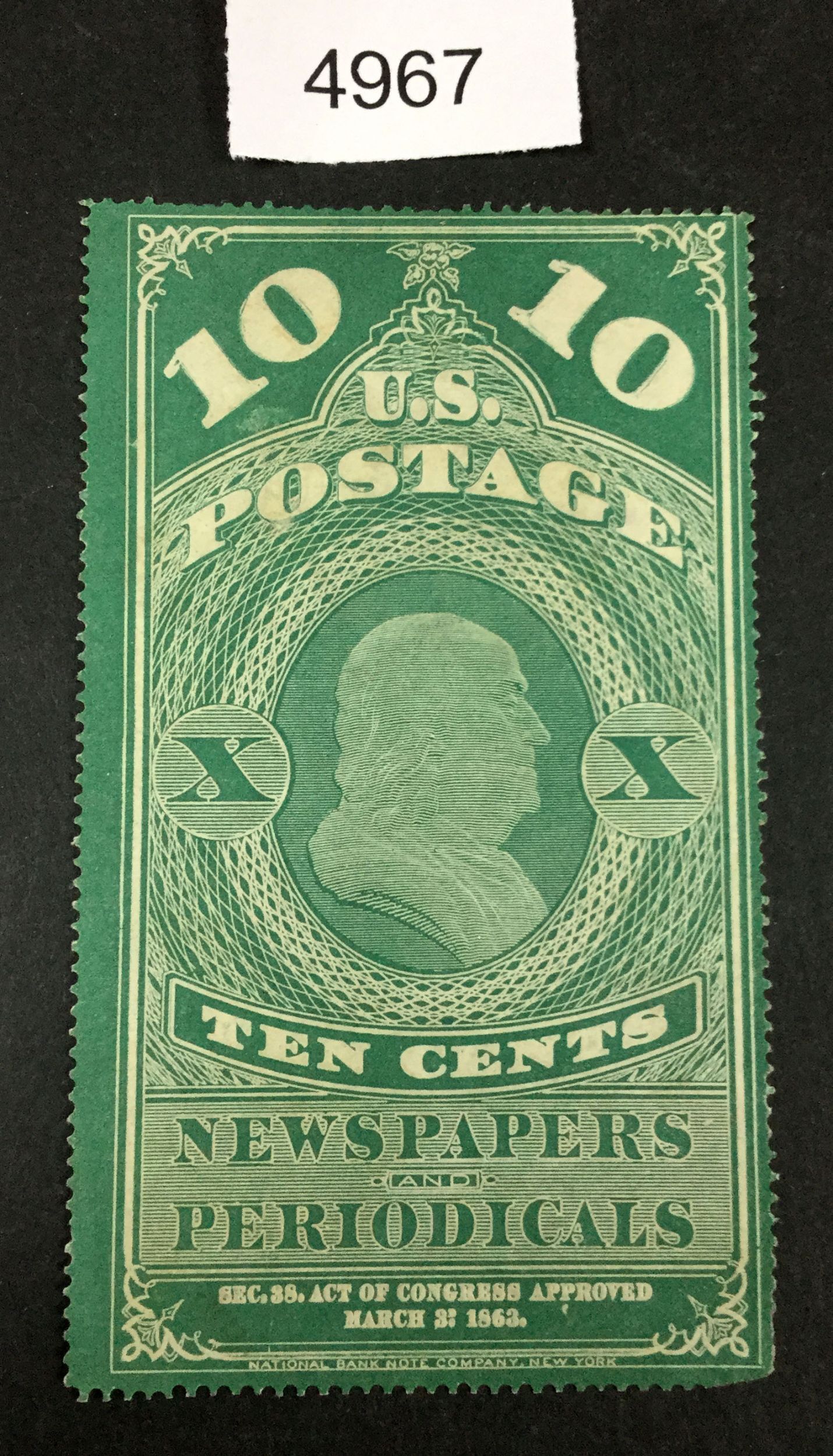 US Stamps #Pr2A Pelure Paper NO GUM as Issued LOT #4967 | United States ...