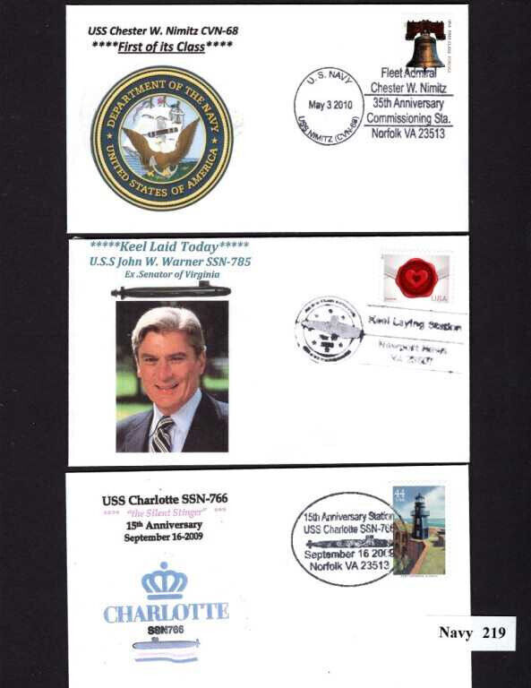US Navy Covers, breaking a large collection, 3 covers, (Navy-219 ...