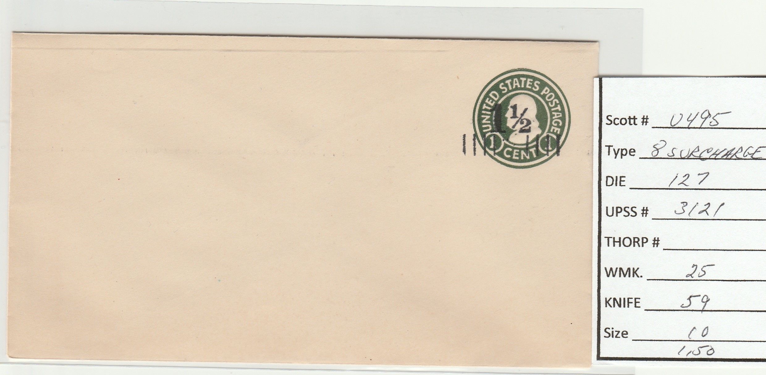 Scott# U495 Die 127 UPSS#3121 US envelope. | United States, Postal ...