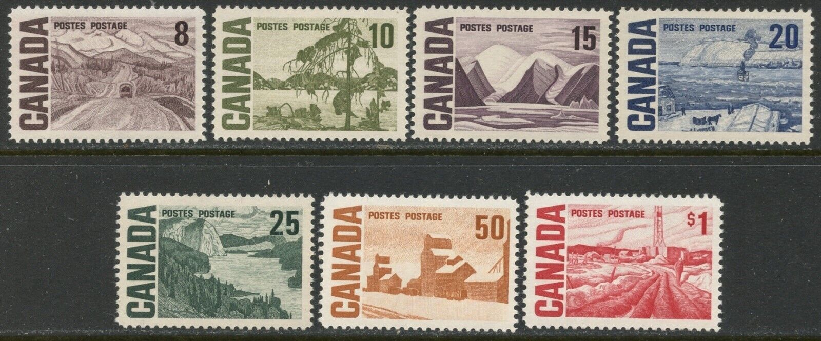 CANADA Sc#461-465B 1967 8c-$1 Centennial Definitives Part Set OG Mint ...