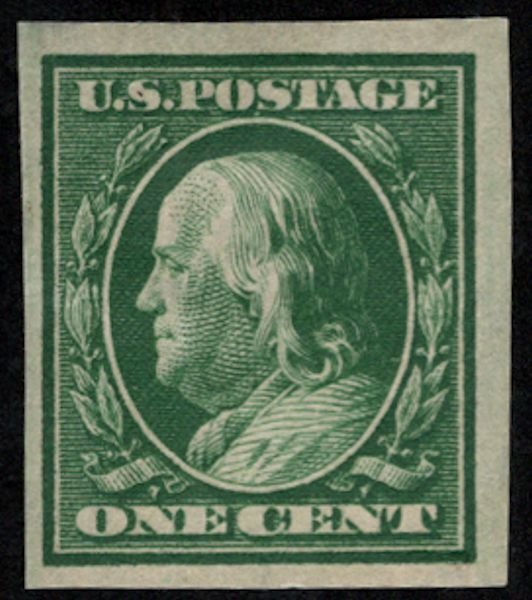 US #343 SUPERB mint hinged, clear double line watermark, super select ...