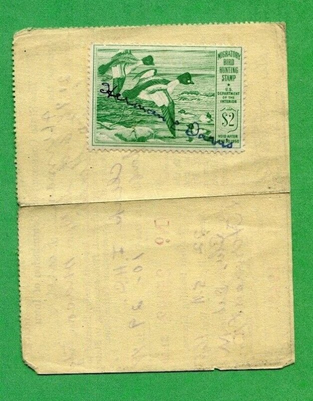 IOWA 1949 Resident Hunting License W/6 RW Federal Duck Stamp - 384 ...