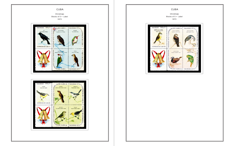 COLOR PRINTED CUBA 1970-1980 STAMP ALBUM PAGES (107 illustrated pages ...