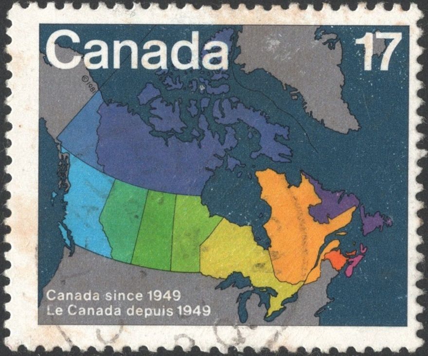 Canada SC#893 17¢ Canada Day: Maps, Canada Since 1949 (1981) Used ...