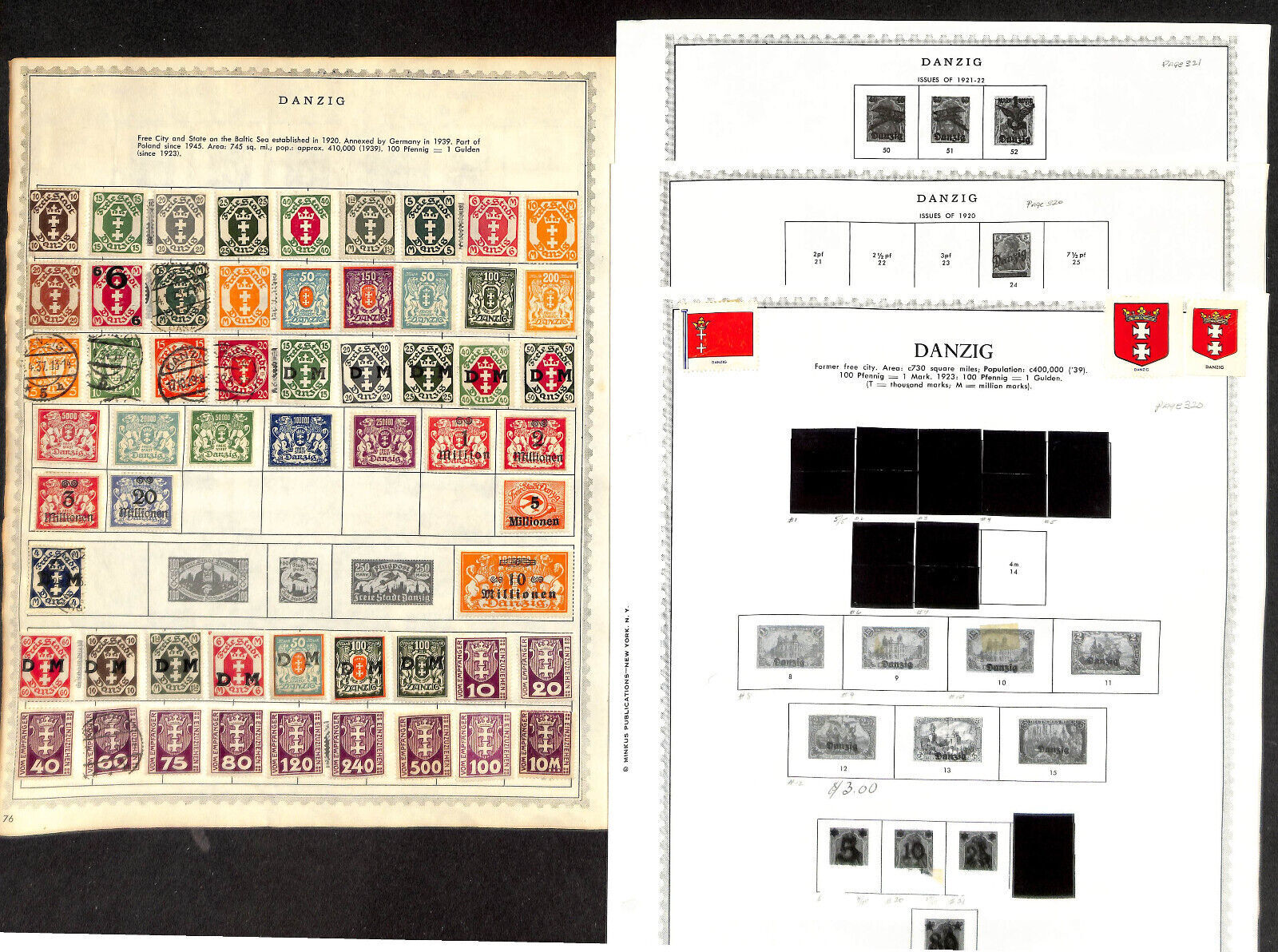 Danzig - Germany Stamp Collection 20 Minkus Specialty Pages, 1920-1939 ...
