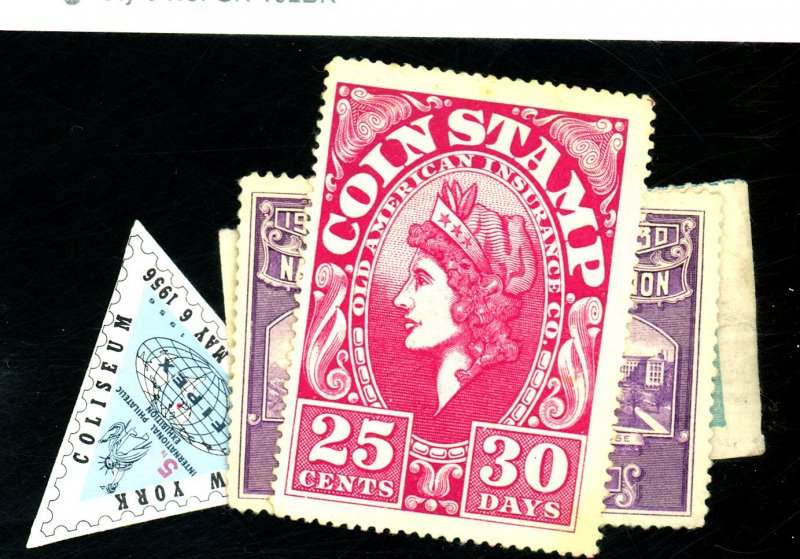 4 Labels Coin Stamp APS | United States, General Issue Stamp / HipStamp