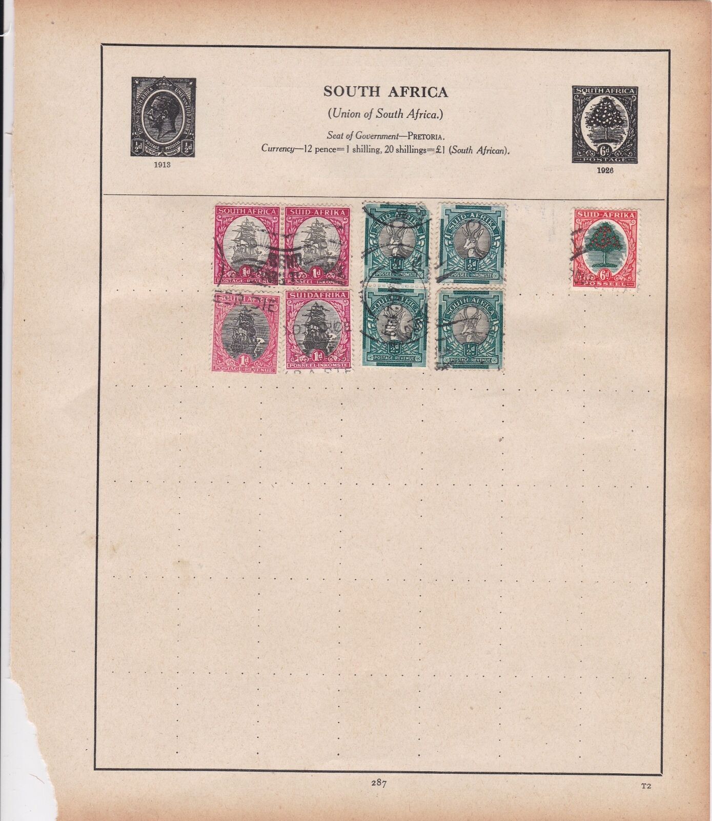 South Africa Stamps on Album Page ref R18923 | Africa - South Africa ...